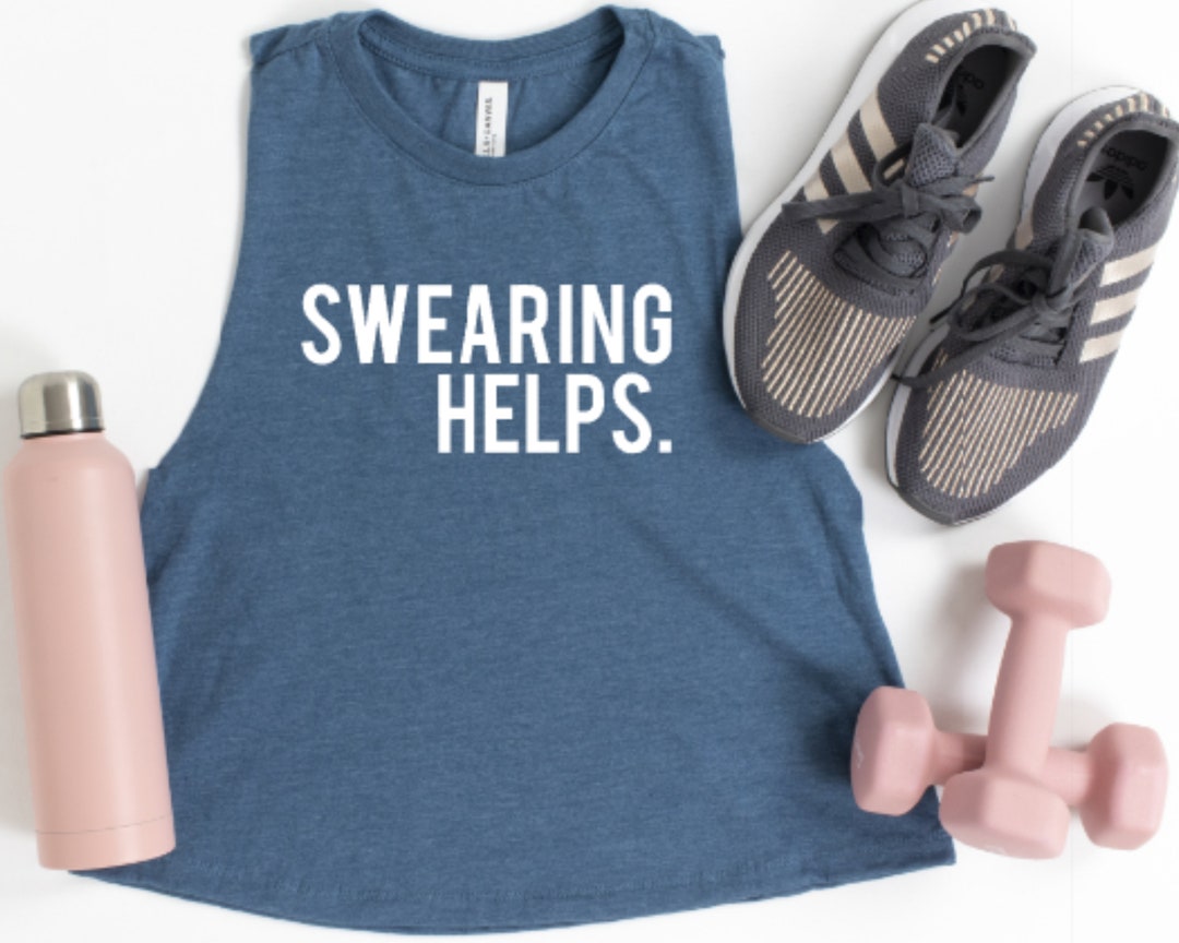 Swearing Helps Women's Crop Top - Funny Running Tanks for Women - Women ...