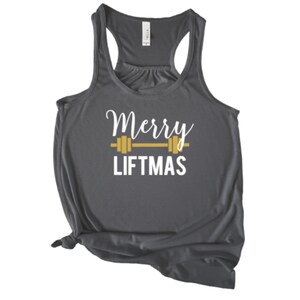 Merry Liftmas, Christmas Workout Tank, Workout Tank for Women, Holiday ...