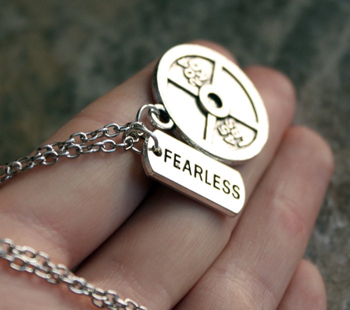 Fearless Necklace 45lb Weight Plate Jewelry Motivational | Etsy