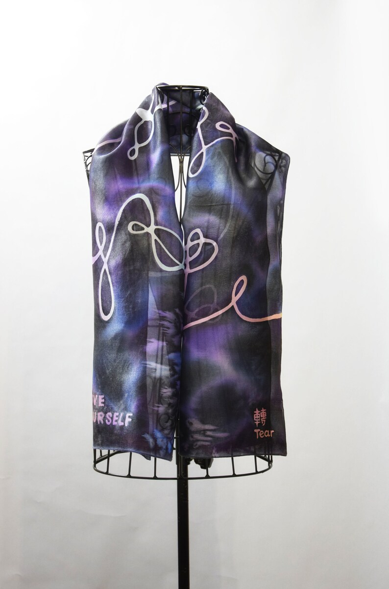 Hand Painted Silk Scarf Loveyourself-tear bts Fan Art Scarf - Etsy