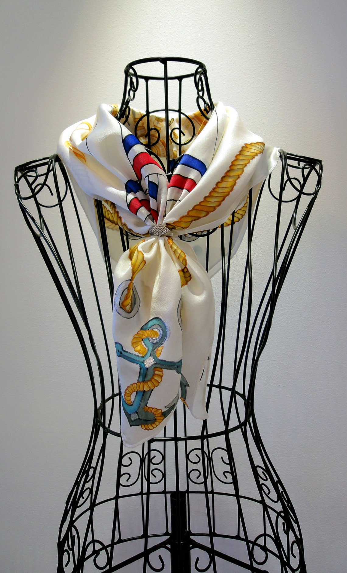 Hand Painted Silk Scarf marine Joy Sea Scarves-silk Art-square Scarf ...