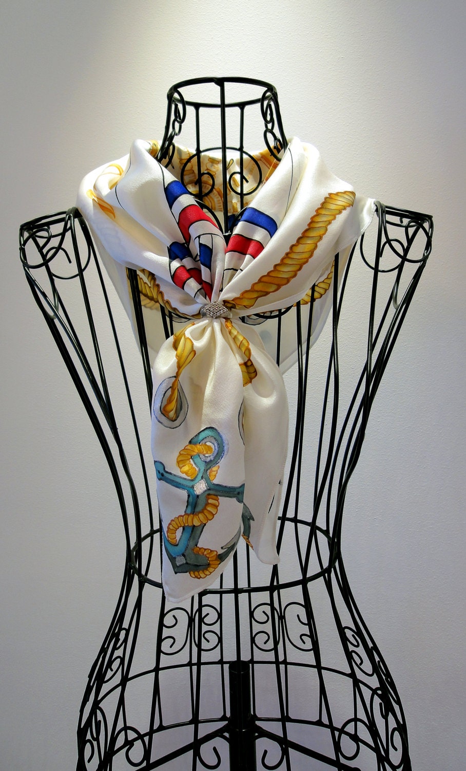 Hand Painted Silk Scarf marine Joy Sea Scarves-silk Art-square Scarf ...