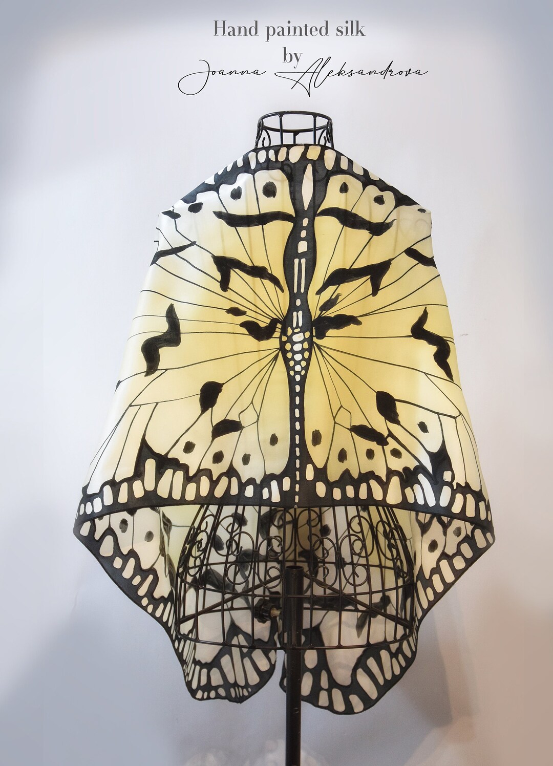 Hand Painted Silk Scarf - Alba Butterfly Wing- Butterfly Scarves- Wings ...