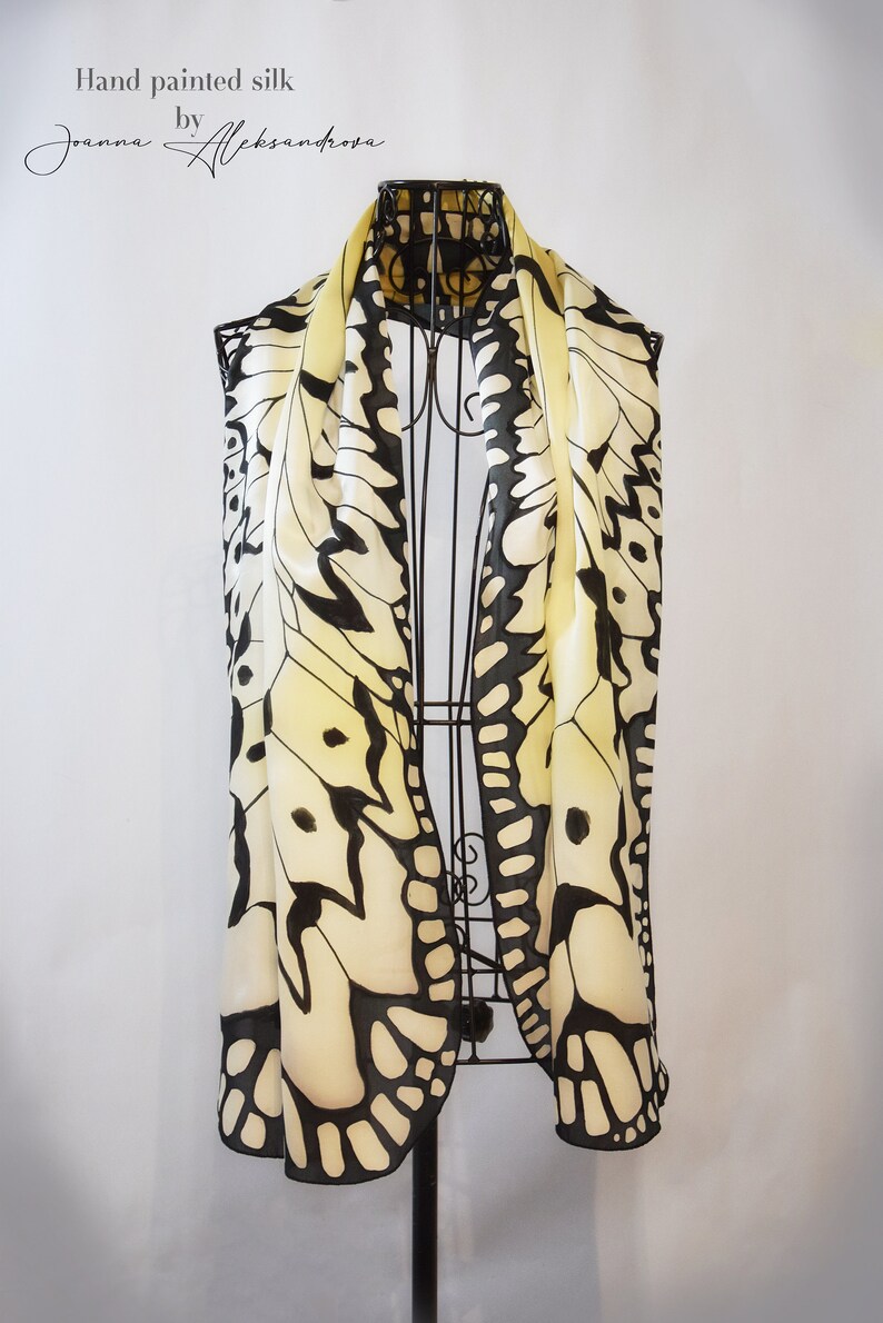 Hand Painted Silk Scarf - Alba Butterfly Wing- Butterfly Scarves- Wings ...