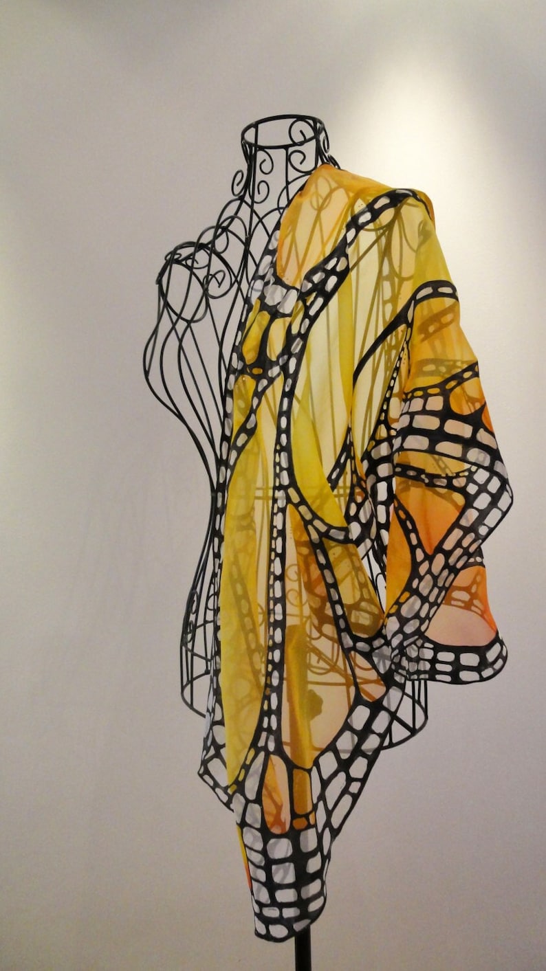 Hand Painted Silk Scarf Butterfly Wing Butterfly Scarves | Etsy Canada