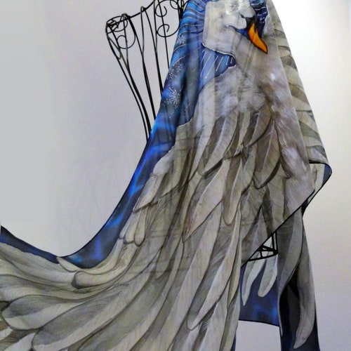 Hand Painted Silk Scarf the Swan Queen Swan Silk Scarf-bird - Etsy