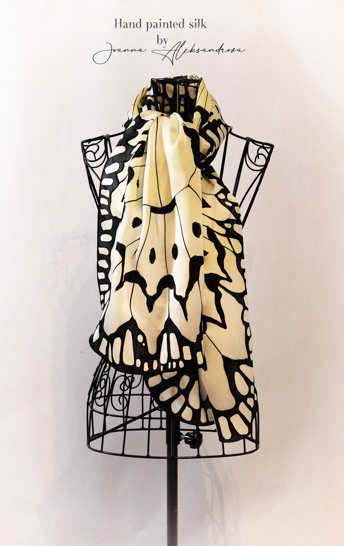 Hand Painted Silk Scarf - Alba Butterfly Wing- Butterfly Scarves- Wings ...
