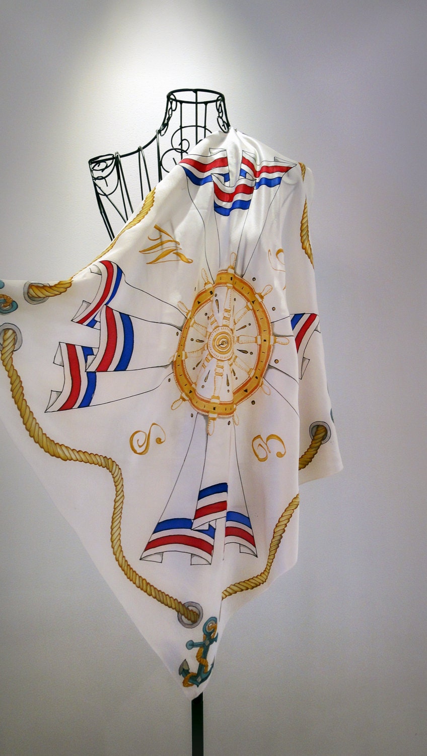 Hand Painted Silk Scarf marine Joy Sea Scarves-silk Art-square Scarf ...