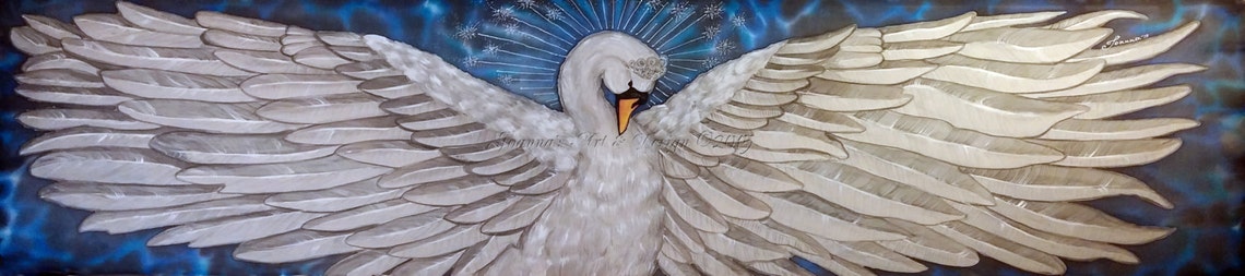 Hand Painted Silk Scarf the Swan Queen Swan Silk Scarf-bird Scarves ...