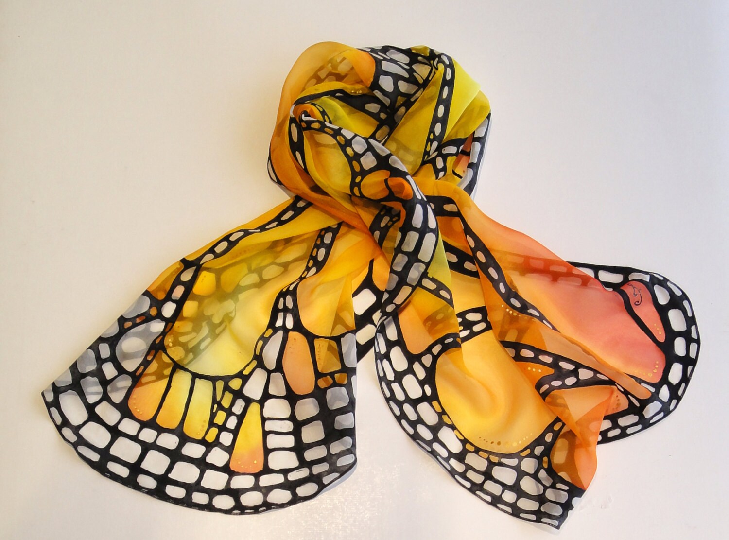 Hand Painted Silk Scarf Butterfly Wing Butterfly Scarves | Etsy Canada