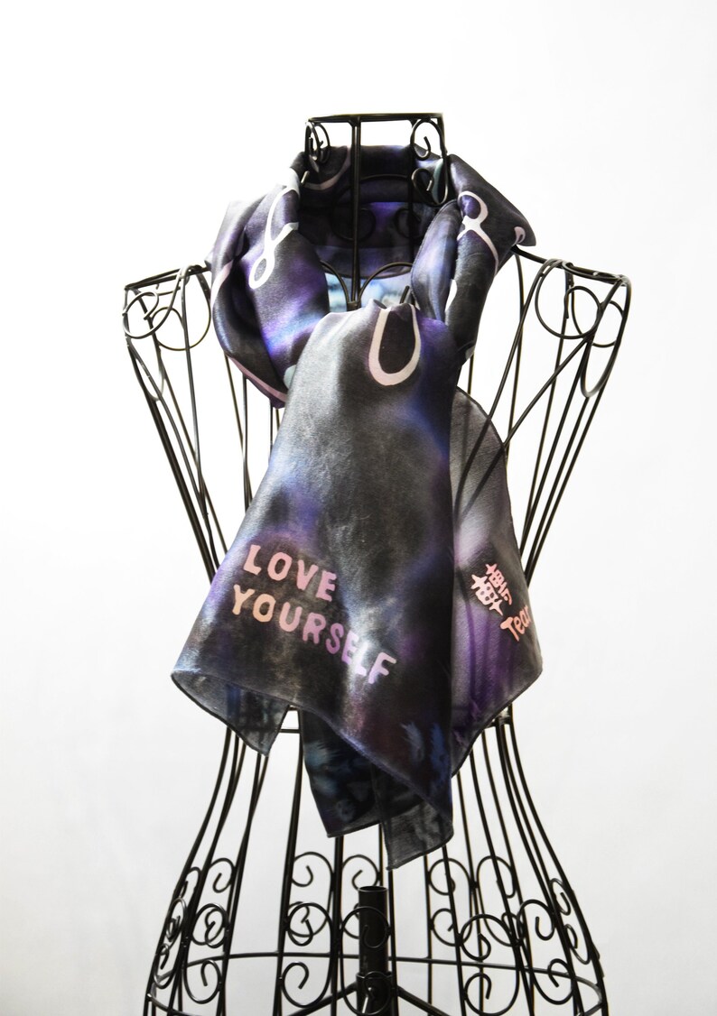 Hand Painted Silk Scarf Loveyourself-tear bts Fan Art Scarf - Etsy