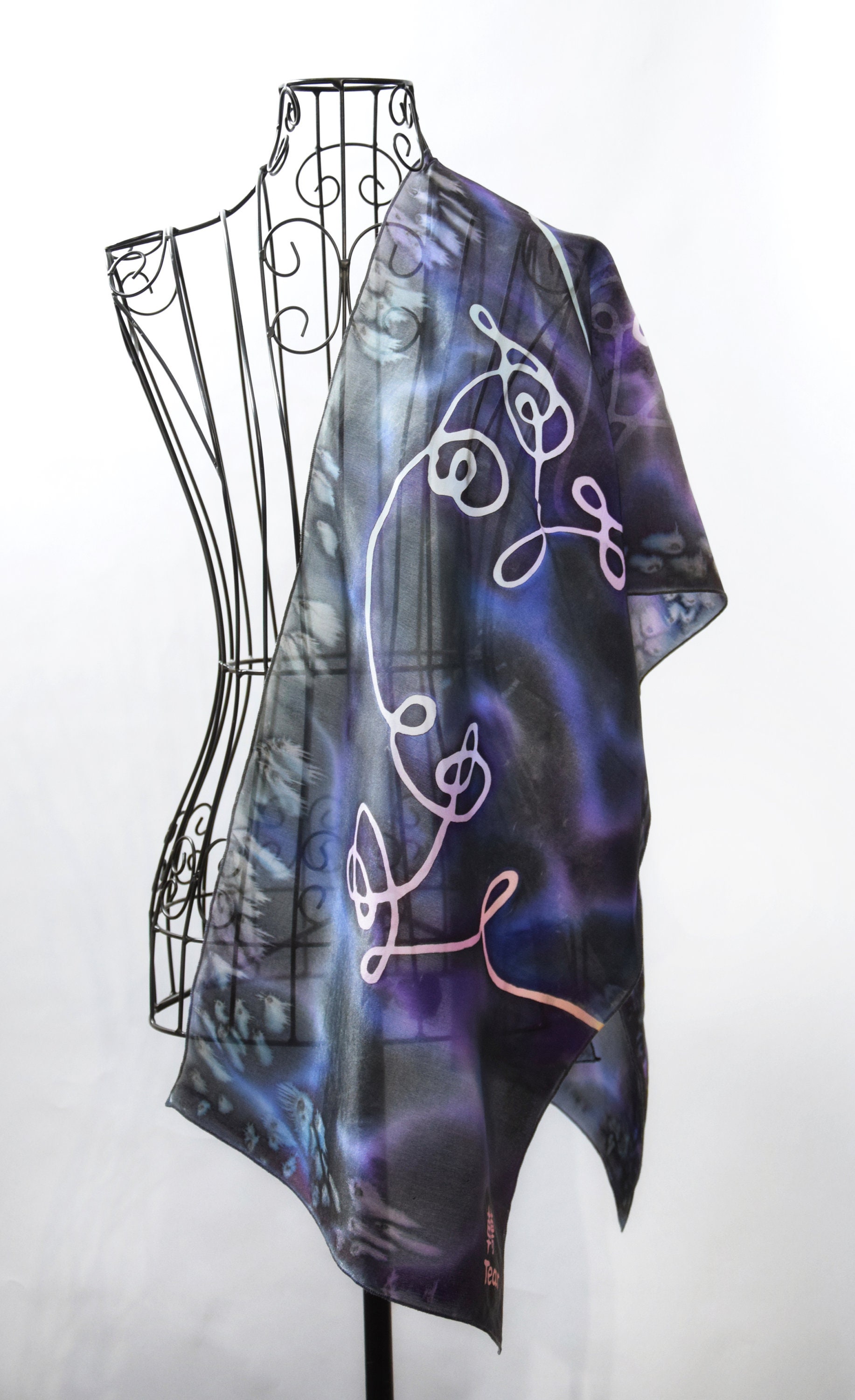 Hand Painted Silk Scarf Loveyourself-tear bts Fan Art Scarf - Etsy