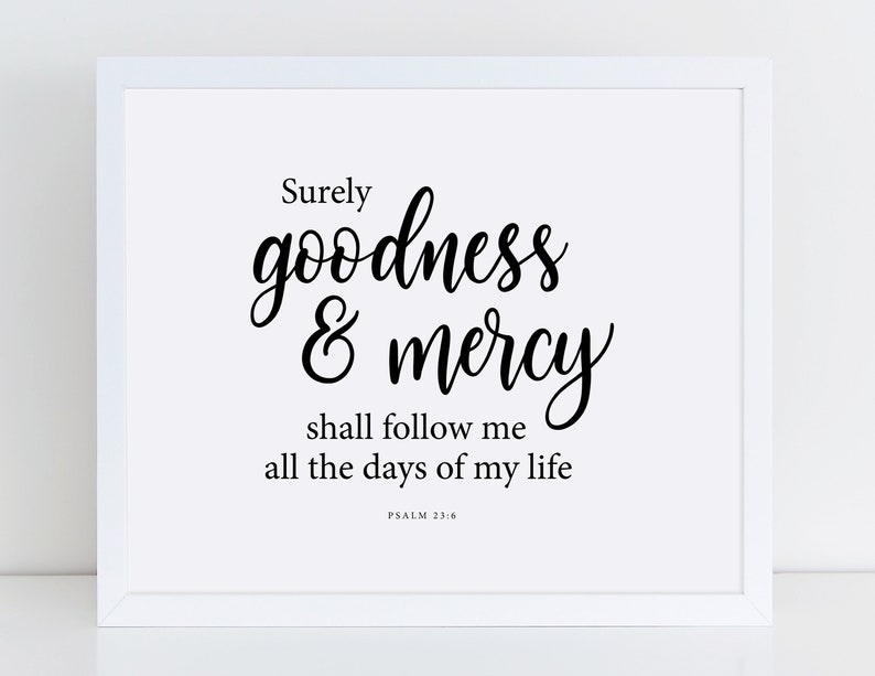 SURELY GOODNESS and MERCY 8 x 10 Handcrafted Black and | Etsy