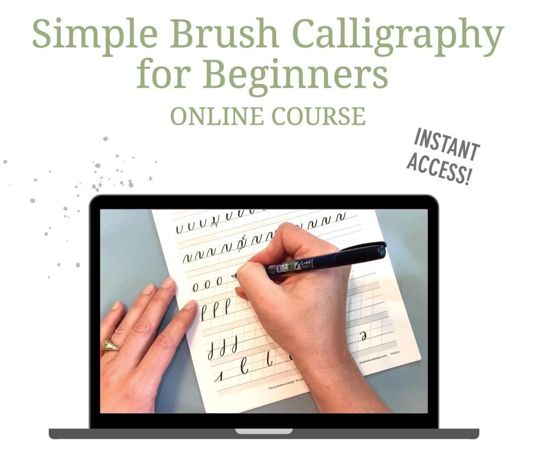 Beginner Brush Calligraphy Online Course, PDF Workbook - Etsy