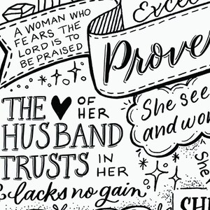 Unique Hand Lettered Proverbs 31 Scripture Verse Print Digital Download ...