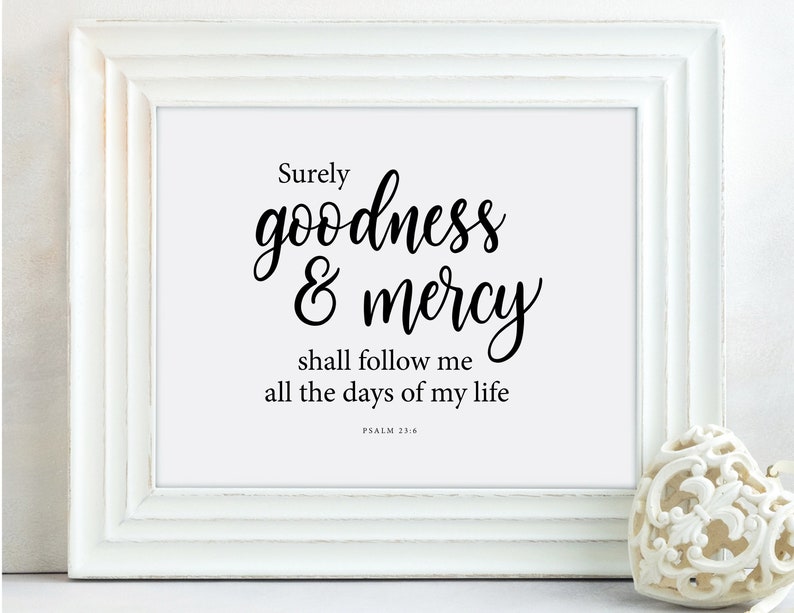 SURELY GOODNESS and MERCY 8 X 10 Handcrafted Black and - Etsy