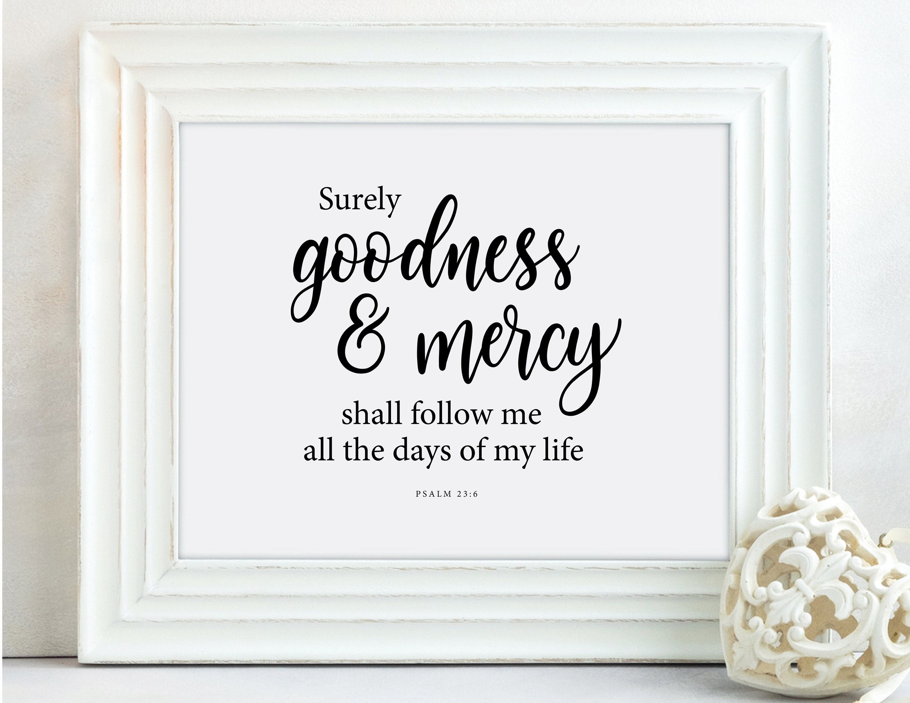 SURELY GOODNESS and MERCY 8 X 10 Handcrafted Black and - Etsy