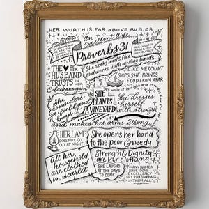 Unique Hand Lettered Proverbs 31 Scripture Verse Print Digital Download ...