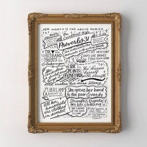 Unique Hand Lettered Proverbs 31 Scripture Verse Print Digital Download ...