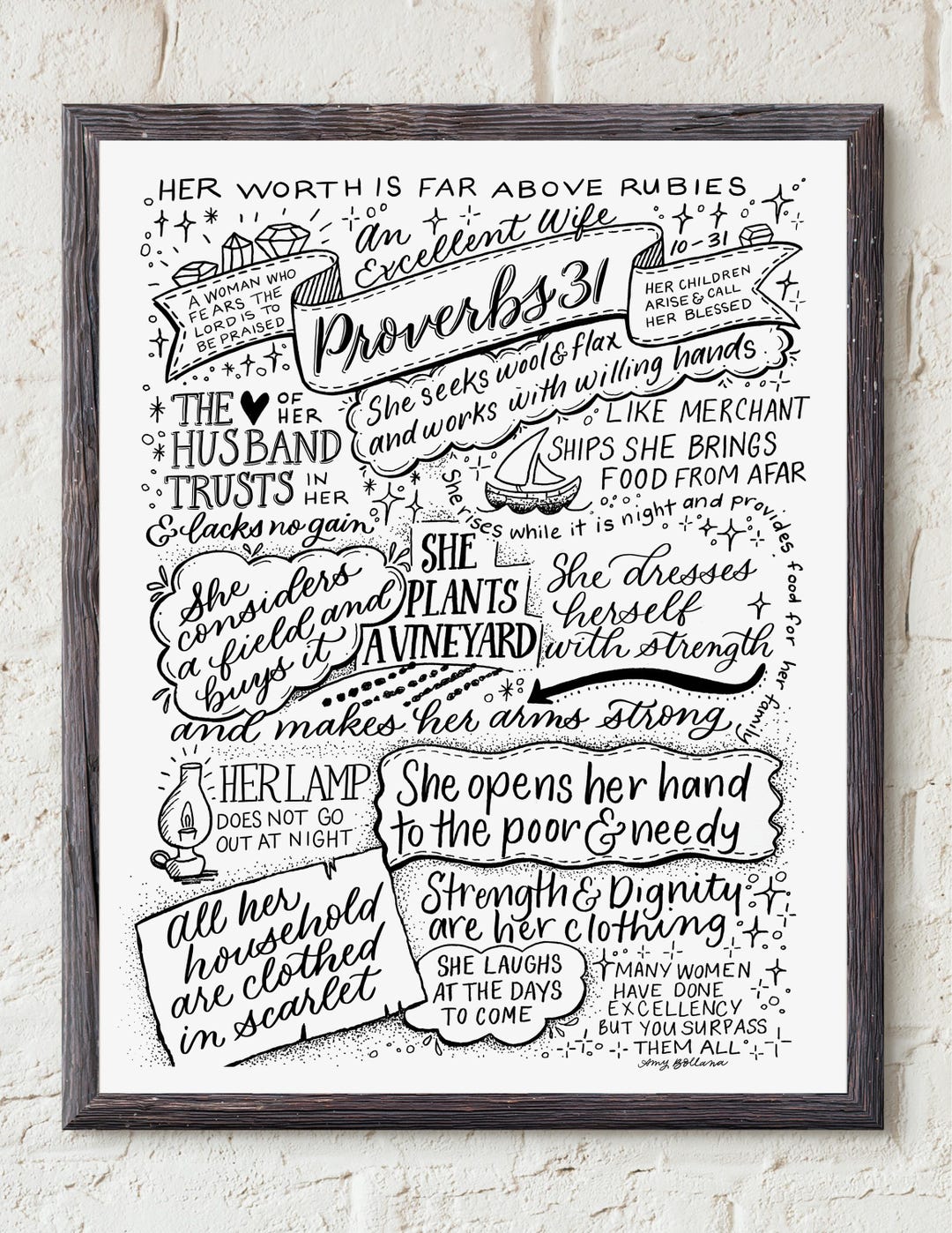 Unique Hand Lettered Proverbs 31 Scripture Verse Print - Etsy