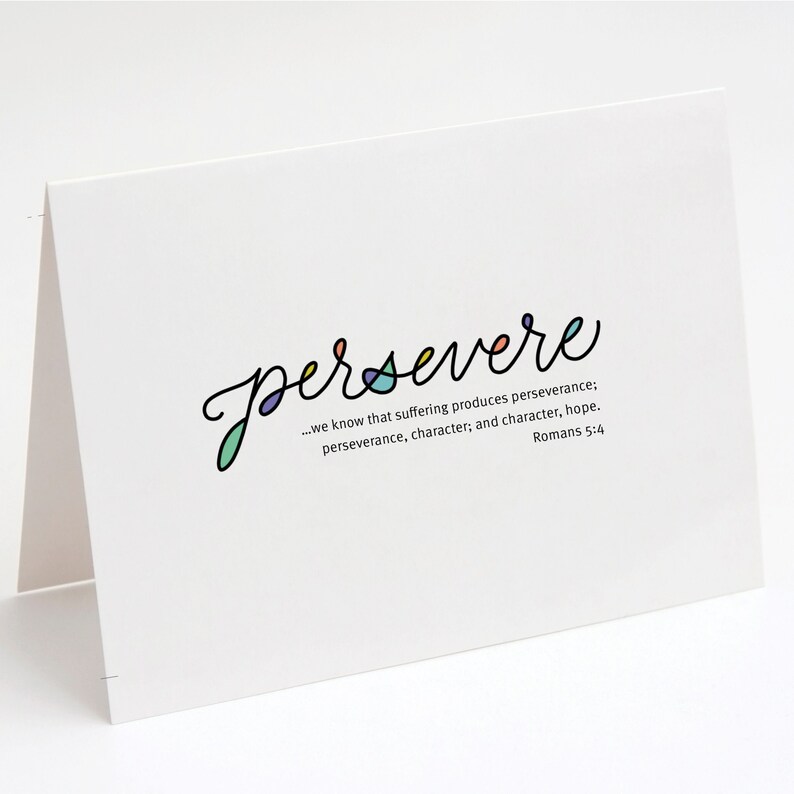 Persevere Encouragement Card, Hand Lettered Romans 5 (printable) - Etsy