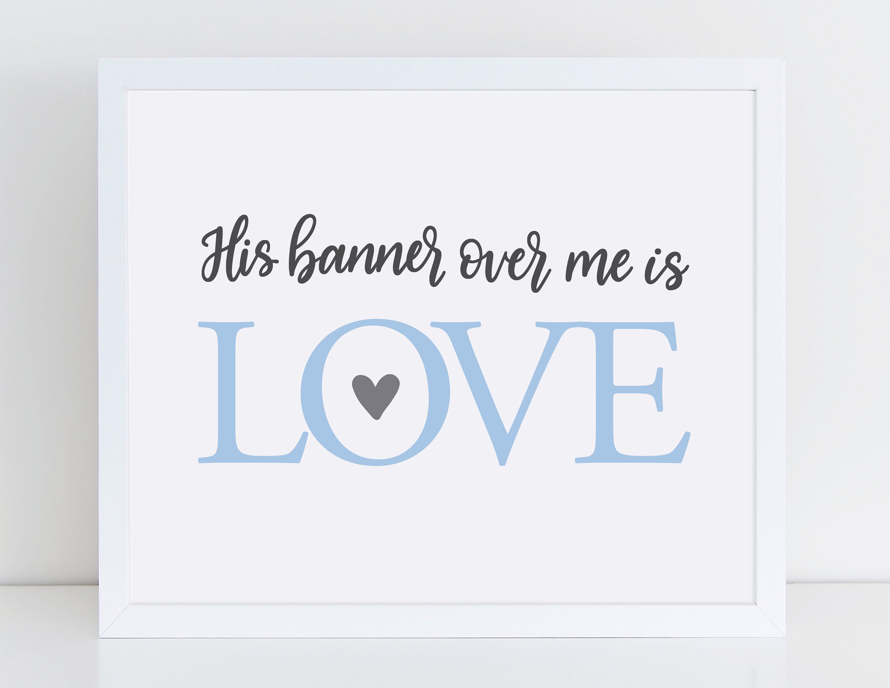 His Banner Over Me is Love Printable, Christian Nursery Decor (PDF) - Etsy