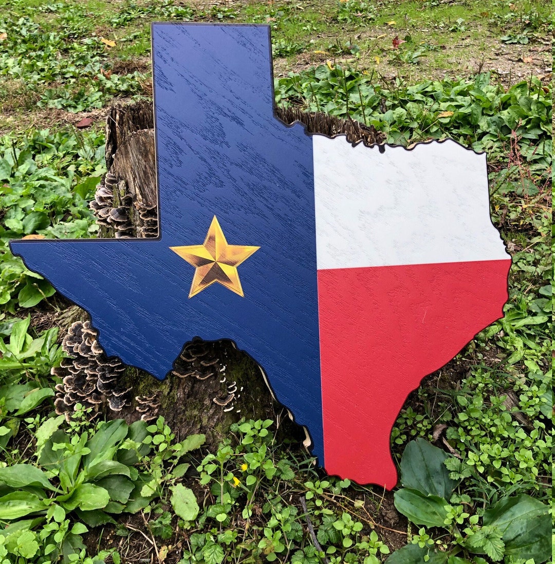 Lone Star Texas Shaped Wood Sign Cutout, Rustic State Wall Art Decor ...