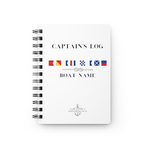 Personalized Captain's Log, Ships Log, Custom Boat Name Log, Gift for ...