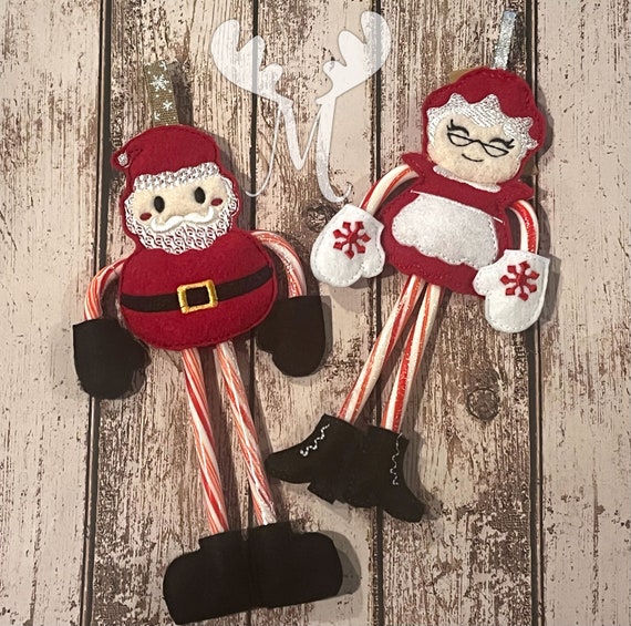 Santa & Mrs. Claus Candy Cane Holder Ornament - Etsy
