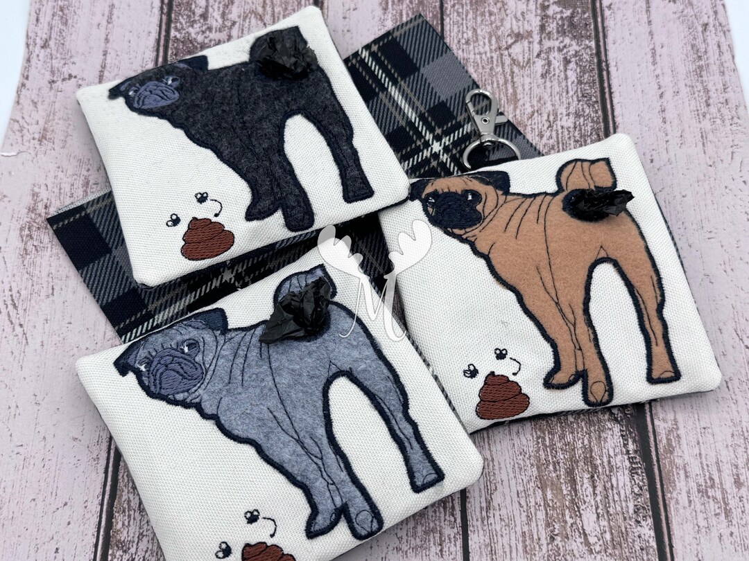 Pug | Doggie Poop Bag Dispenser - Etsy