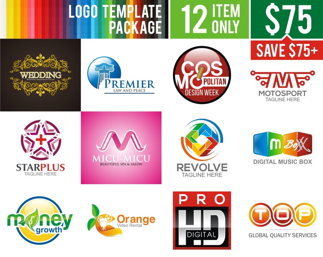 Custom & Service Logo Design Logo Templates Package - Etsy