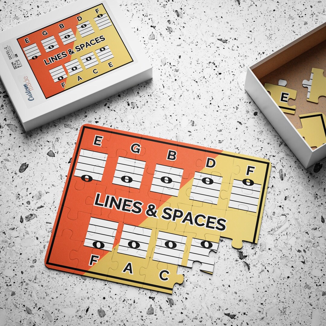 Treble Clef Lines and Spaces Jigsaw Puzzle - Music Theory Game - Treble ...