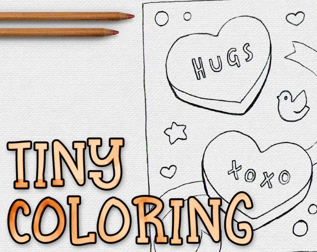 DIY Mini Zine Coloring Book - Light Hearts - Coloring Book - Printable ...