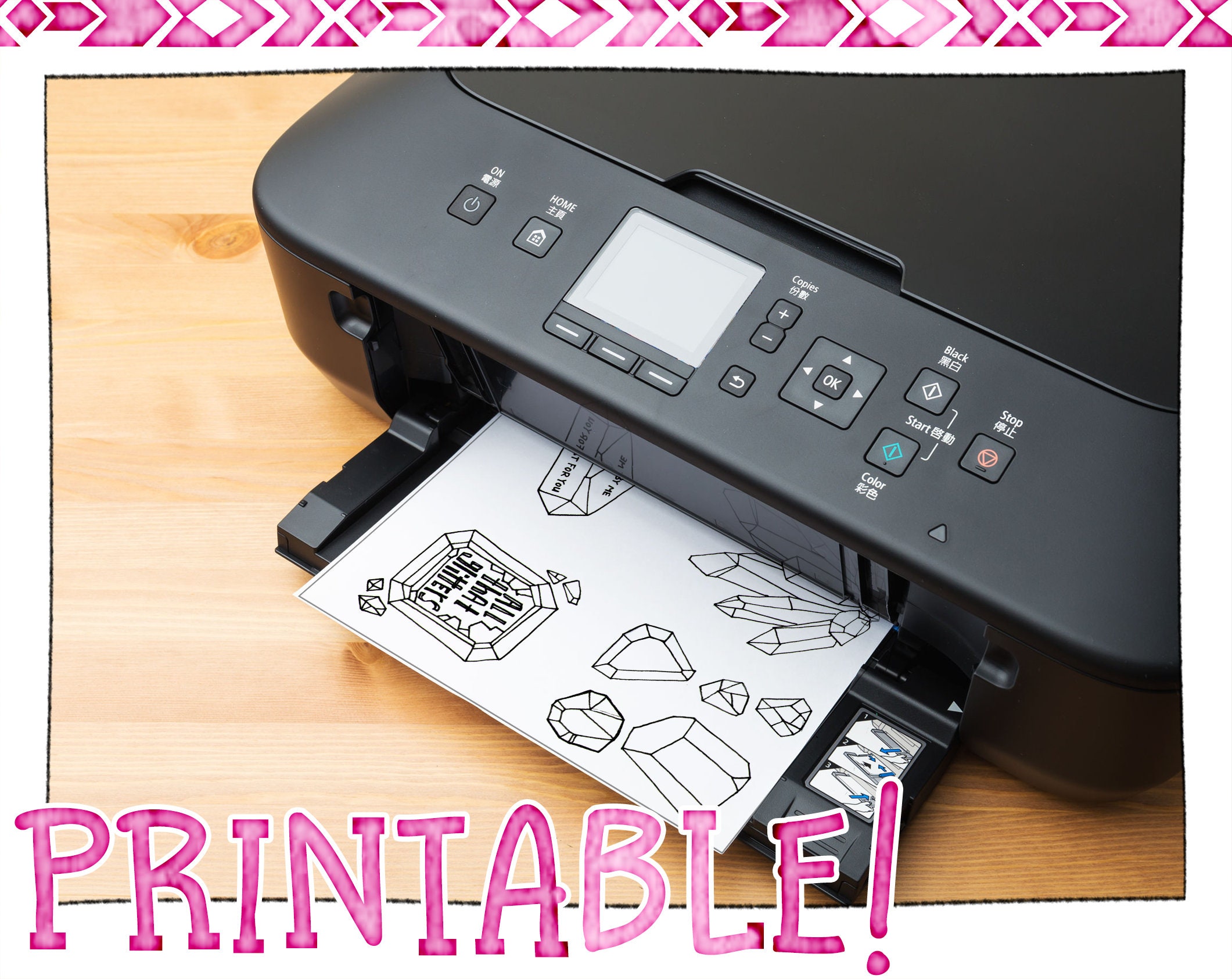 DIY Mini Zine Coloring Book - Gemstones - Coloring Book - Printable - Etsy