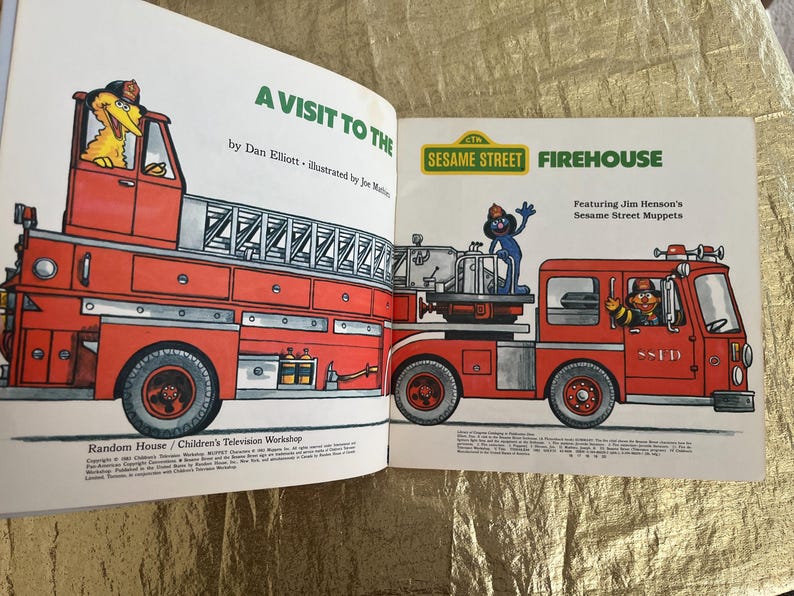Vintage Sesame Street A Visit to the Sesame Street Firehouse Book - Etsy