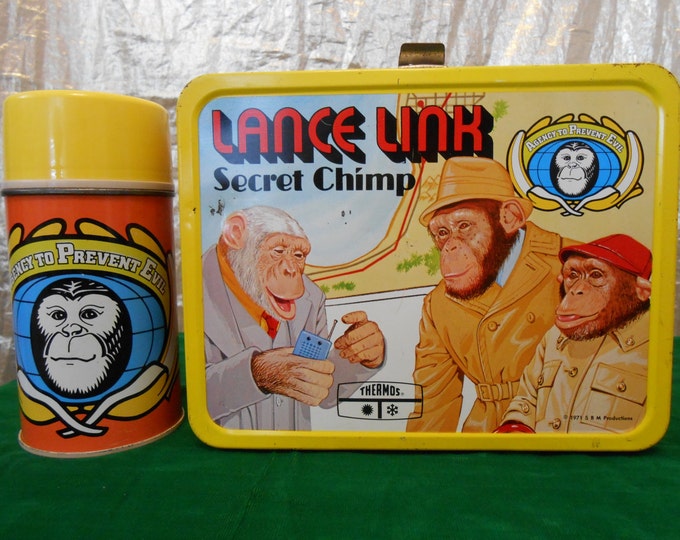Vintage 1971 Lance Link Secret Chimp Metal Lunchbox WITH THERMOS - Etsy