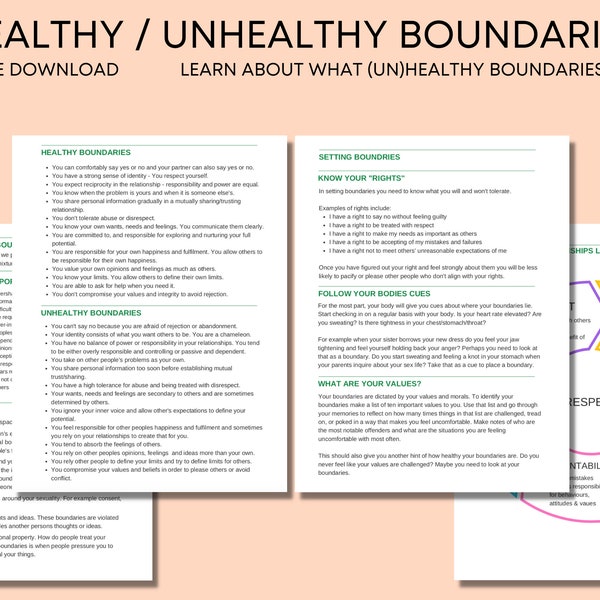 Therapy Worksheets Boundaries - Etsy