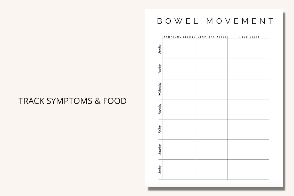Bowel Movement Tracker IBS Tracker Irritable Bowel Syndrome - Etsy