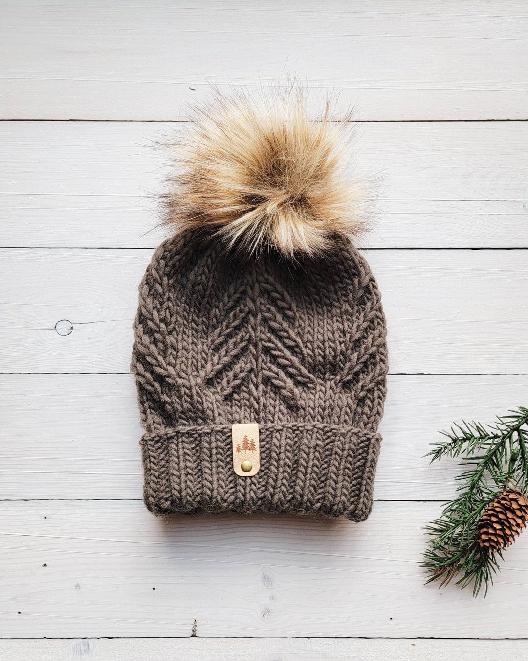 KNITTING PATTERN // Into the Pines Hat // Pine Tree Hat // Chunky Knit ...