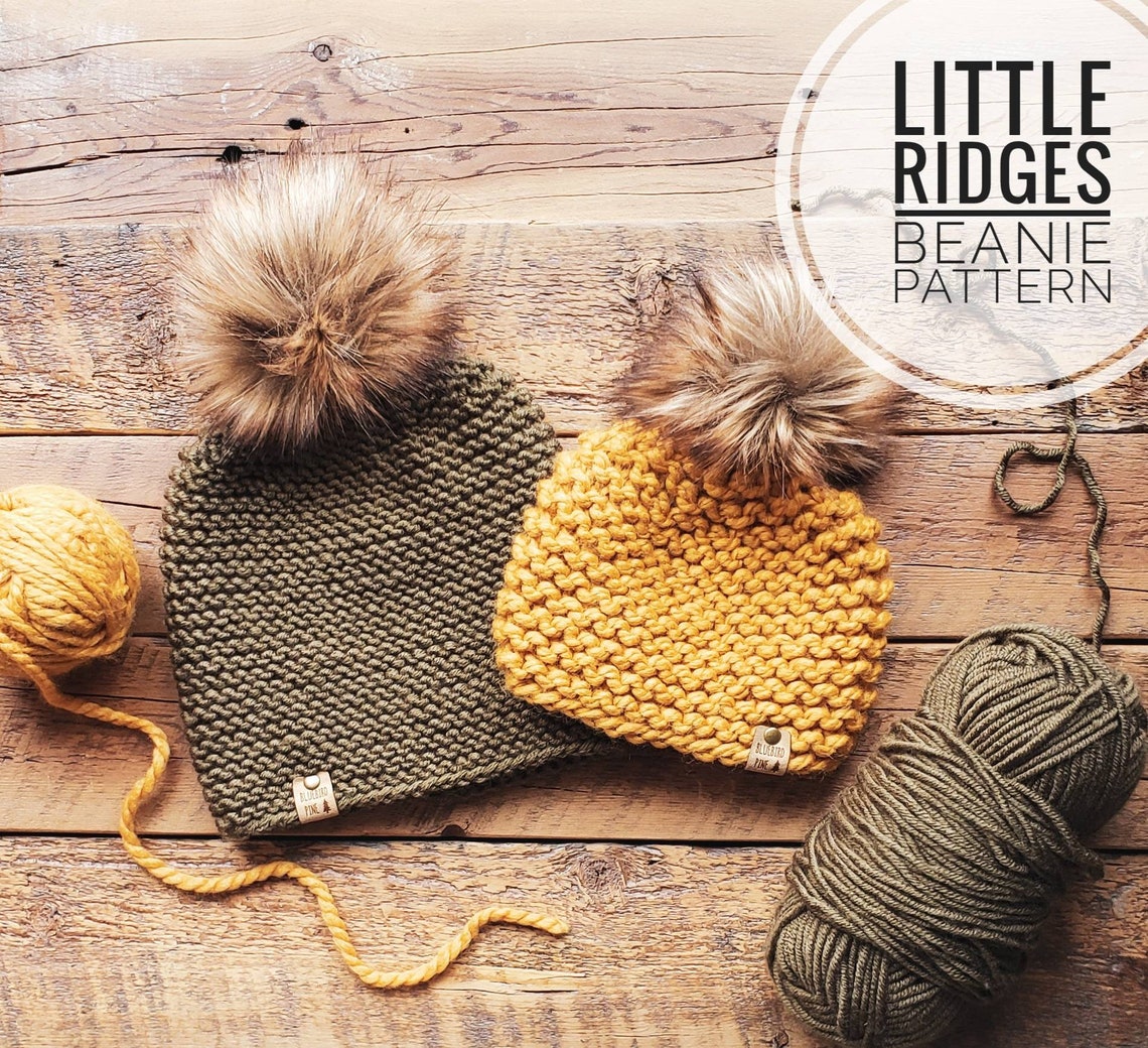 KNITTING PATTERN// Little Ridges Beanie Pattern // Chunky Knit | Etsy