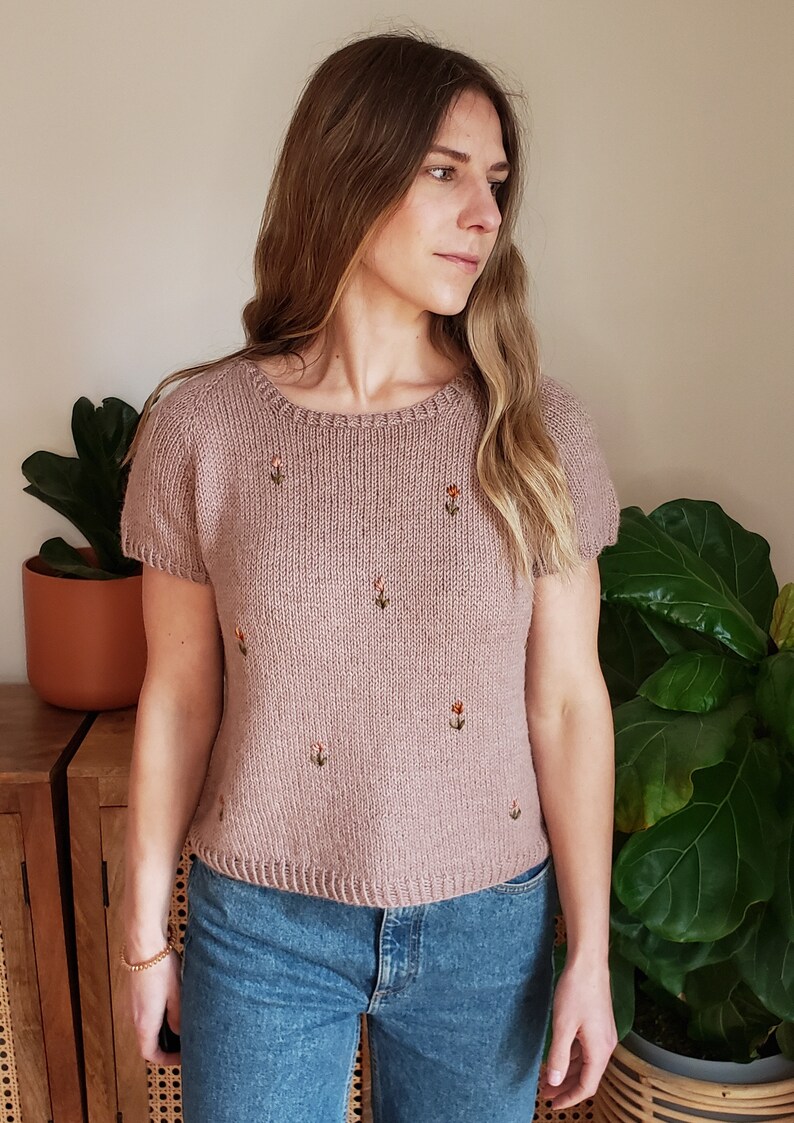 KNITTING PATTERN // Tulip Sweater Tee // Knit Sweater Pattern // Knit ...