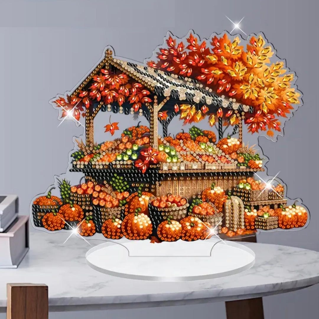 Rustic Fall Market Cart – Double Sided DIY Diamond Painting Kit ...