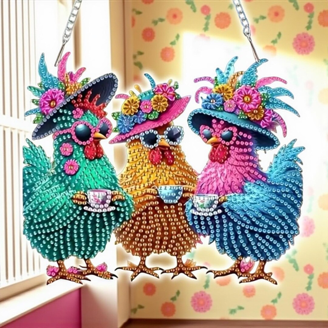 Glam Hen Party Sun Catcher DIY Kit – Chicken Diamond Painting With ...