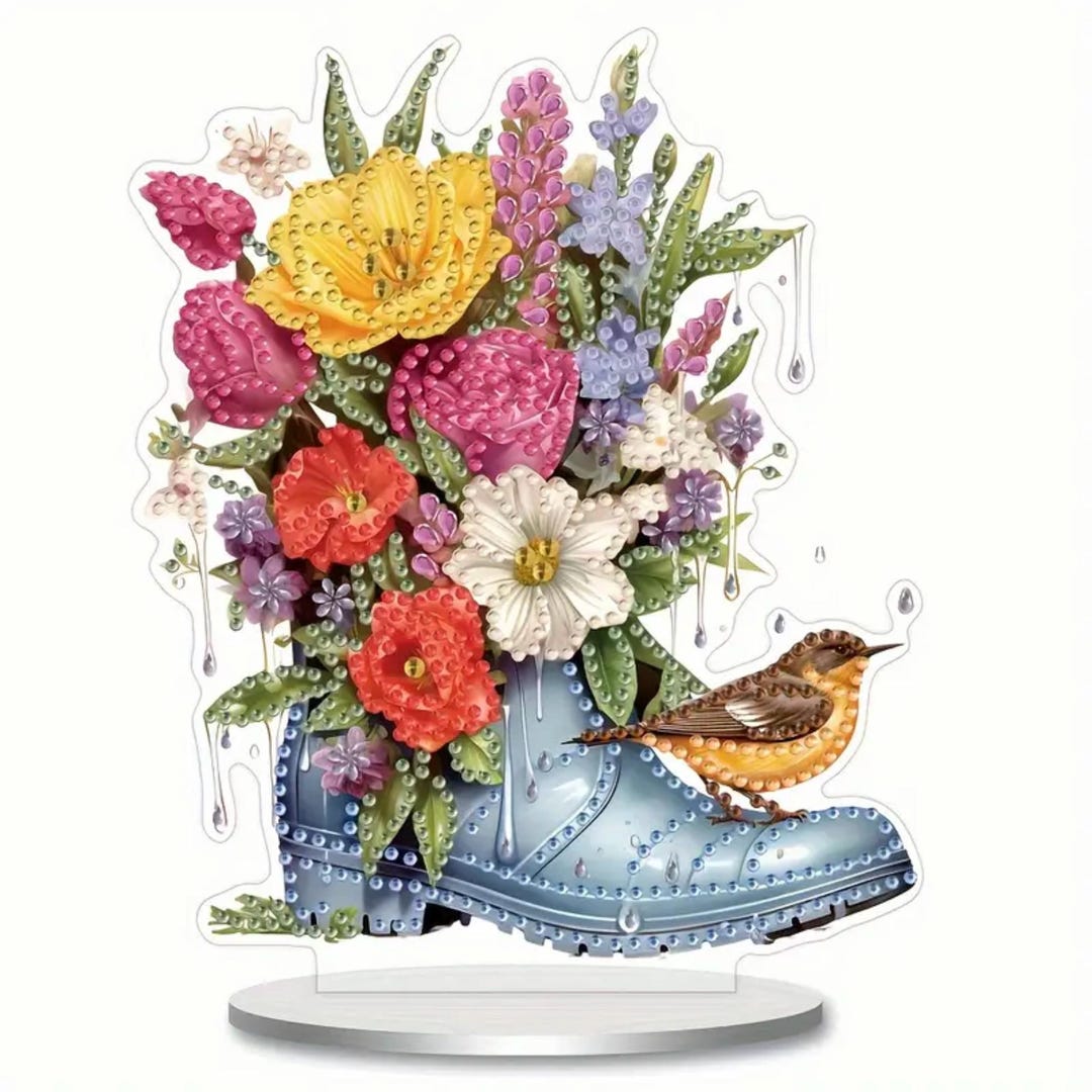 Spring Rain Boot With Flowers Diamond Painting Kit - DIY Tabletop ...
