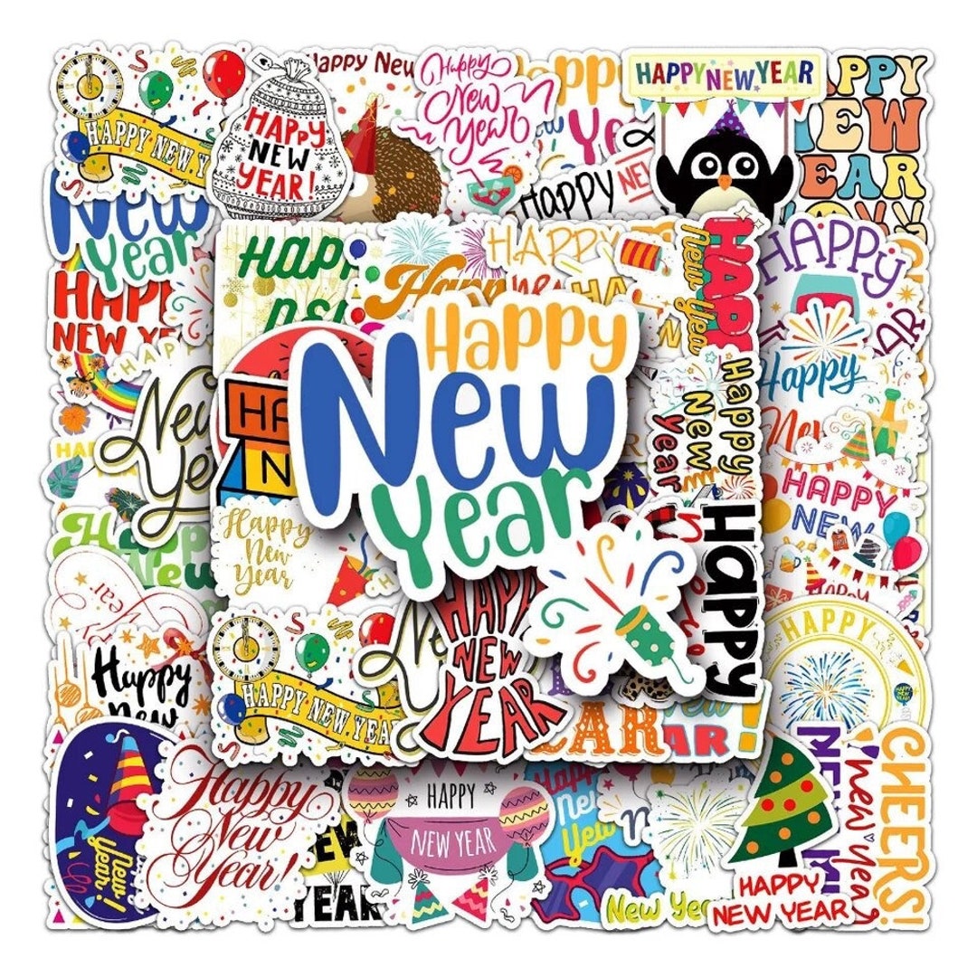 50 New Years Stickers, Bring in the New Year, High Quality Craft Decal ...