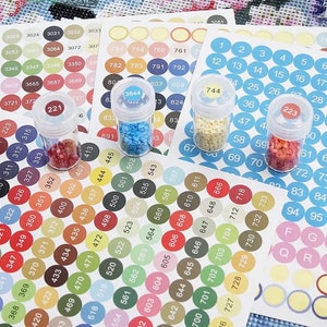 Tiny Round/square Multicolor Diamond Painting Labels, 447 Color DMC ...