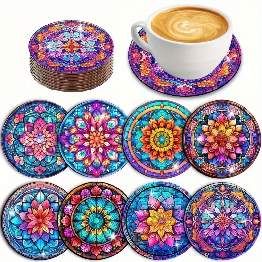 Create Your Own 8-piece Floral Mosaic Coaster Set With the Stunning ...