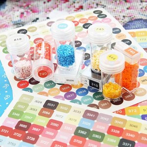 Tiny Round/square Multicolor Diamond Painting Labels, 447 Color DMC ...