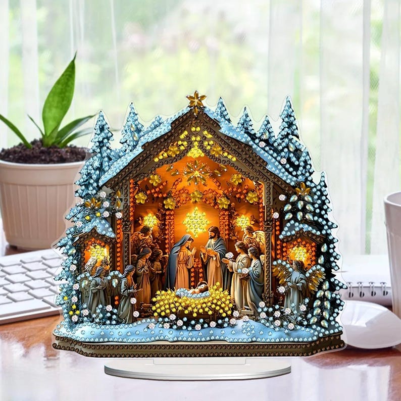 Nativity Scene Table Decor – Single Sided DIY Diamond Painting Kit - Etsy