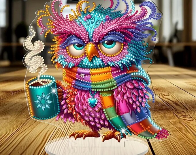 Colorful Cozy Owl Table Decor – DIY Diamond Painting Kit With ...